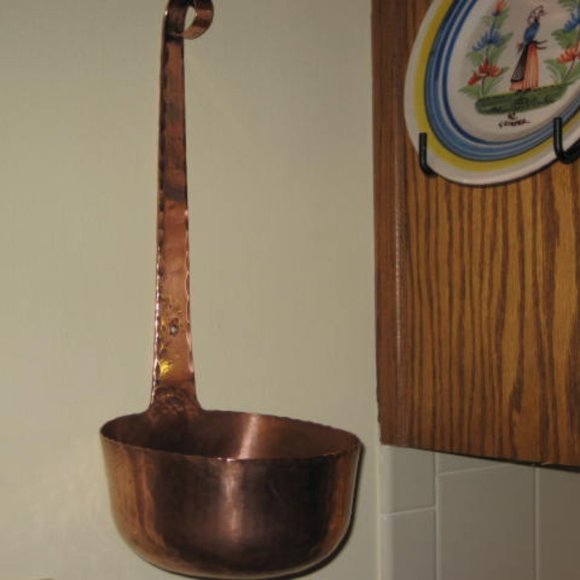 Antique | Accents | Antique French Copper Hammered Ladle Dipper Early ...